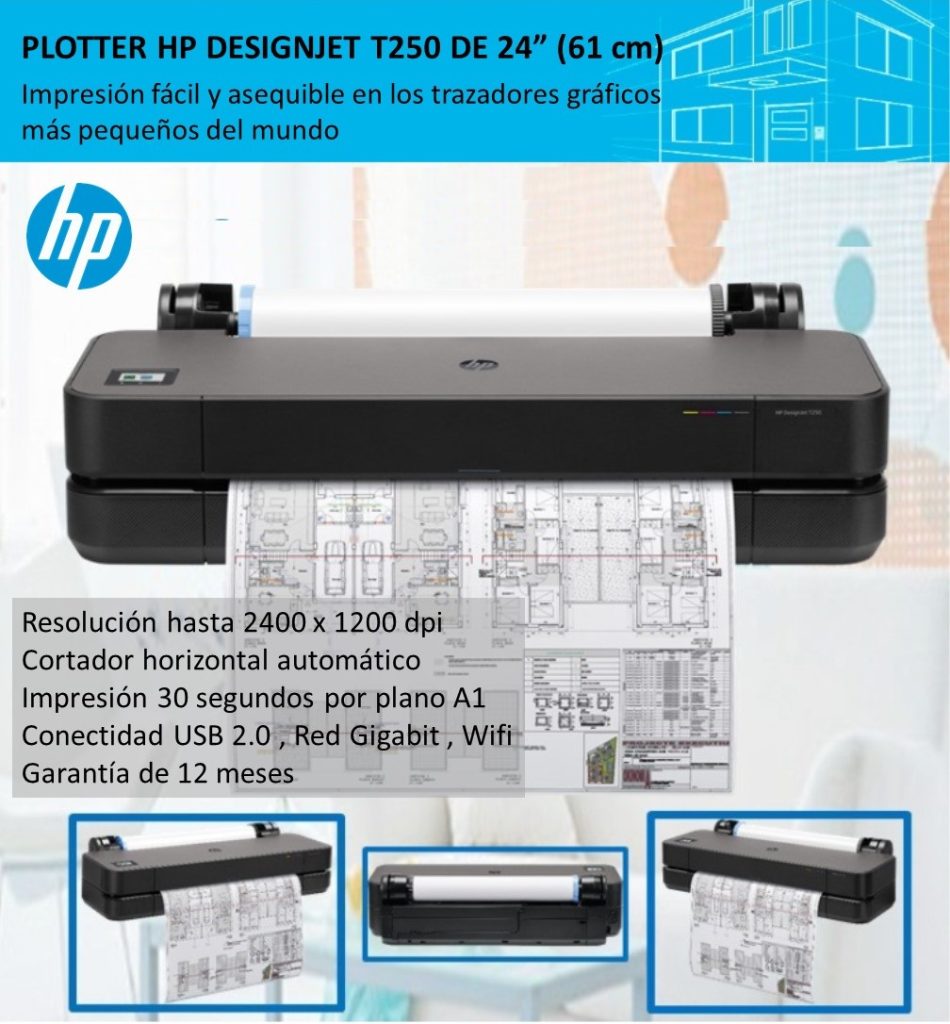 POTTER HP T250 DE 24″ (61 cm) para planos bond – CompuNegocios