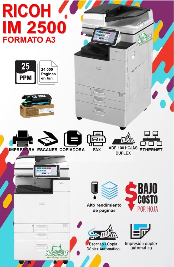 RICOH IM 2500 MULTIFUNCION LASER NEGRO A3 – CompuNegocios